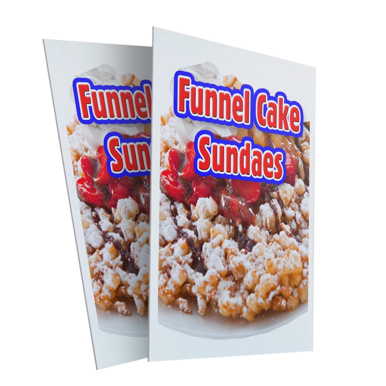Funnel Cake Sundaes (2-PACK) 24" x 36" Plastic Signs | Sign Insert 4mm ...