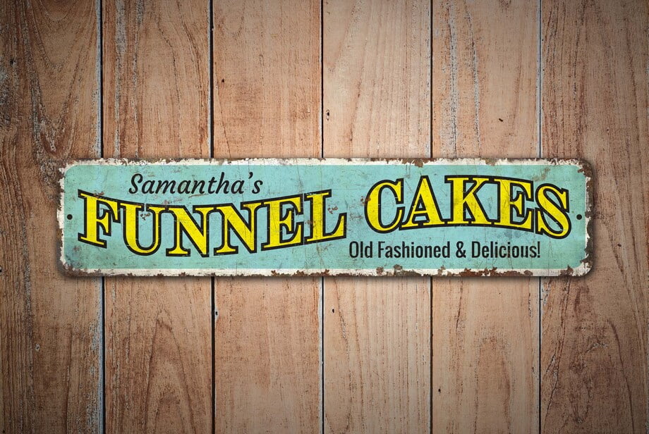 Funnel Cakes Sign Vintage Style Sign Funnel Cakes Old Fashioned Cake ...