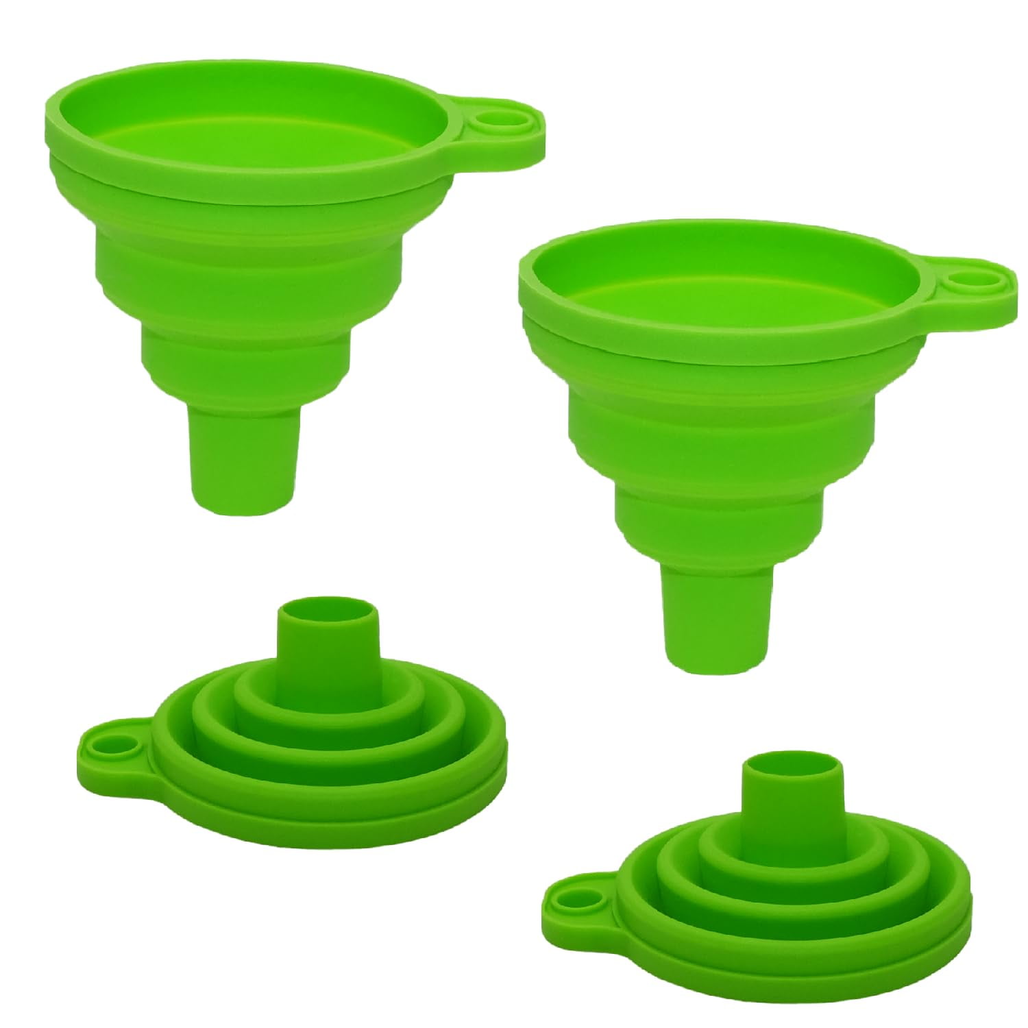 Funnels for Filling Bottles Set of 2, Foldable Telescopic Kitchen Funnel,Food Grade Silicone ...