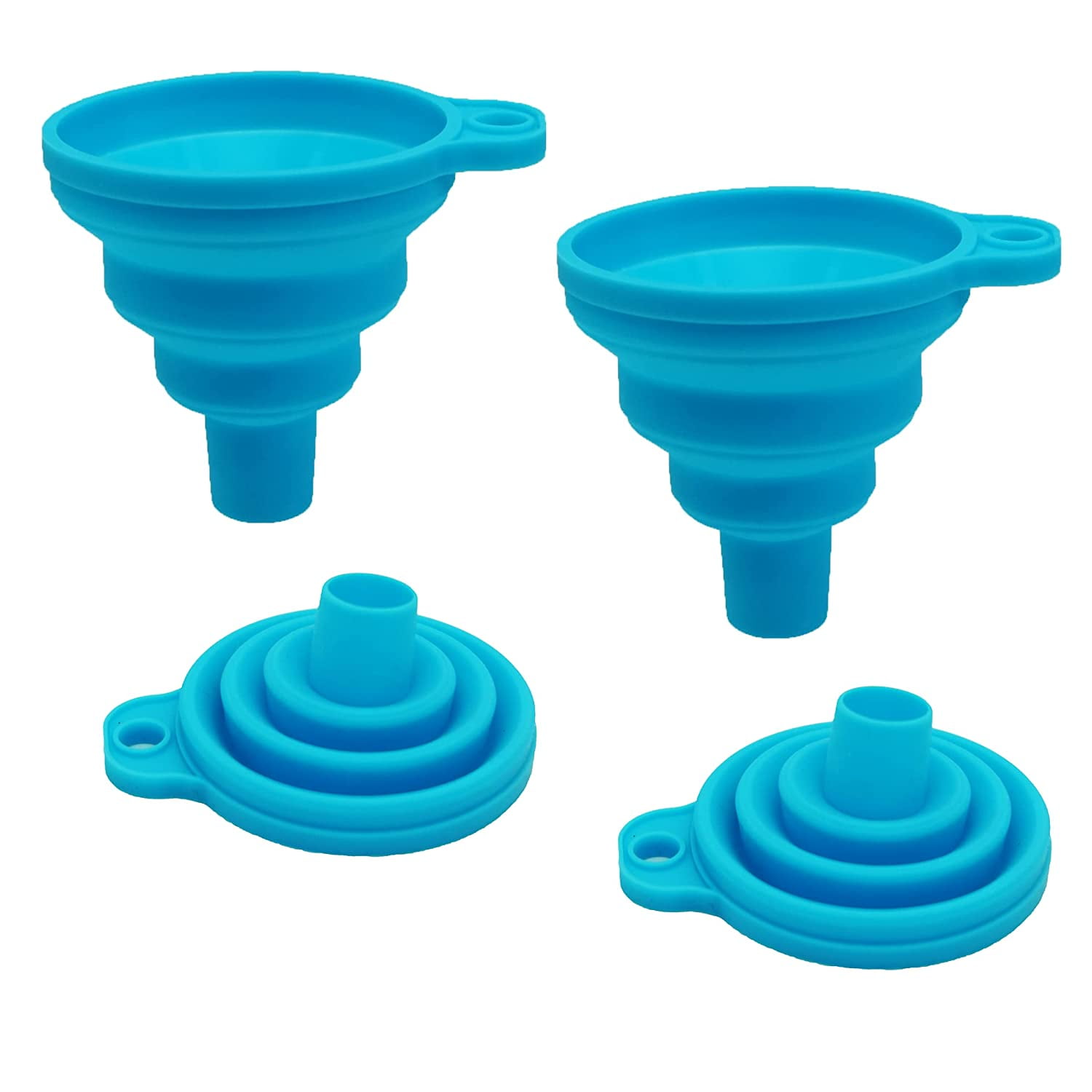 Funnels for Filling Bottles Set of 2, Food Grade Silicone Funnels for Kitchen Use. Small ...
