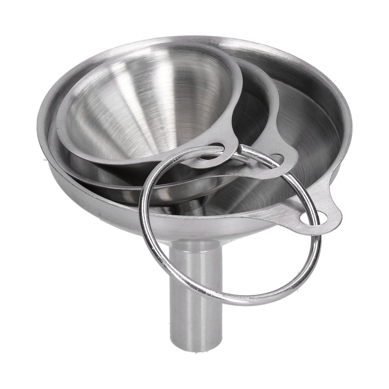 Funnels with Loops, 3Pcs Stainless Steel Funnel, Filling Bottles ...