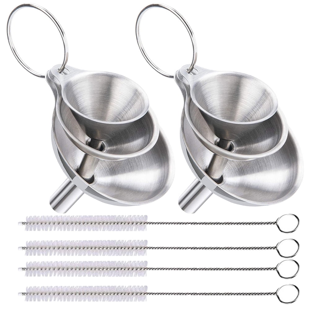 Funnels for Filling Bottles Mini Kitchen Use Wide Mouth Set Food Large Diameter Stainless Steel ...