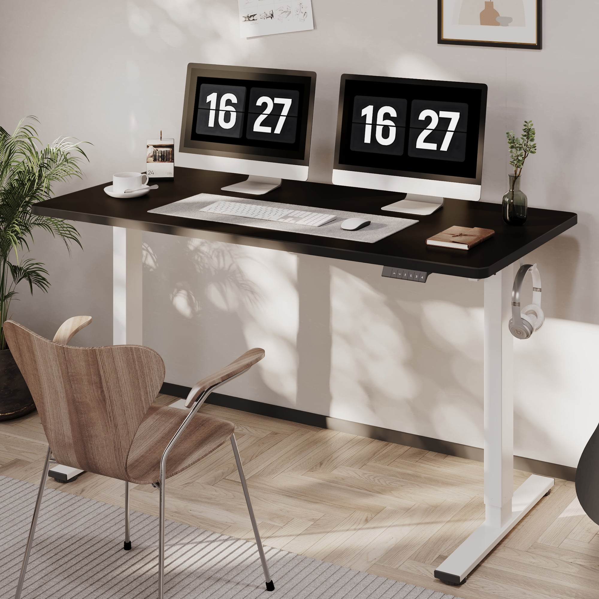 ACTIVESIT 55"x28" Home Office Height Adjustable Standing Desk with ...