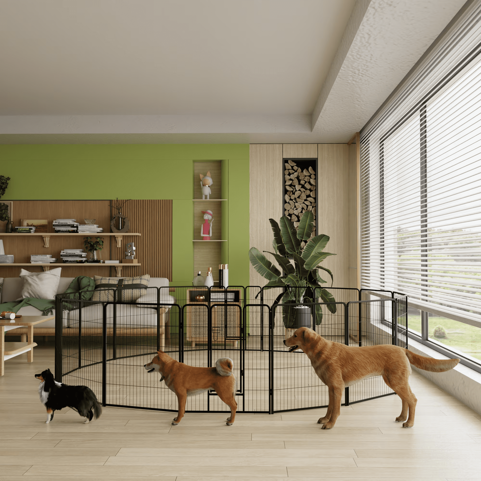 FunniHomi Dog Playpen Outdoor Indoor, 40 Inch 16 Panels Dog Fence for ...