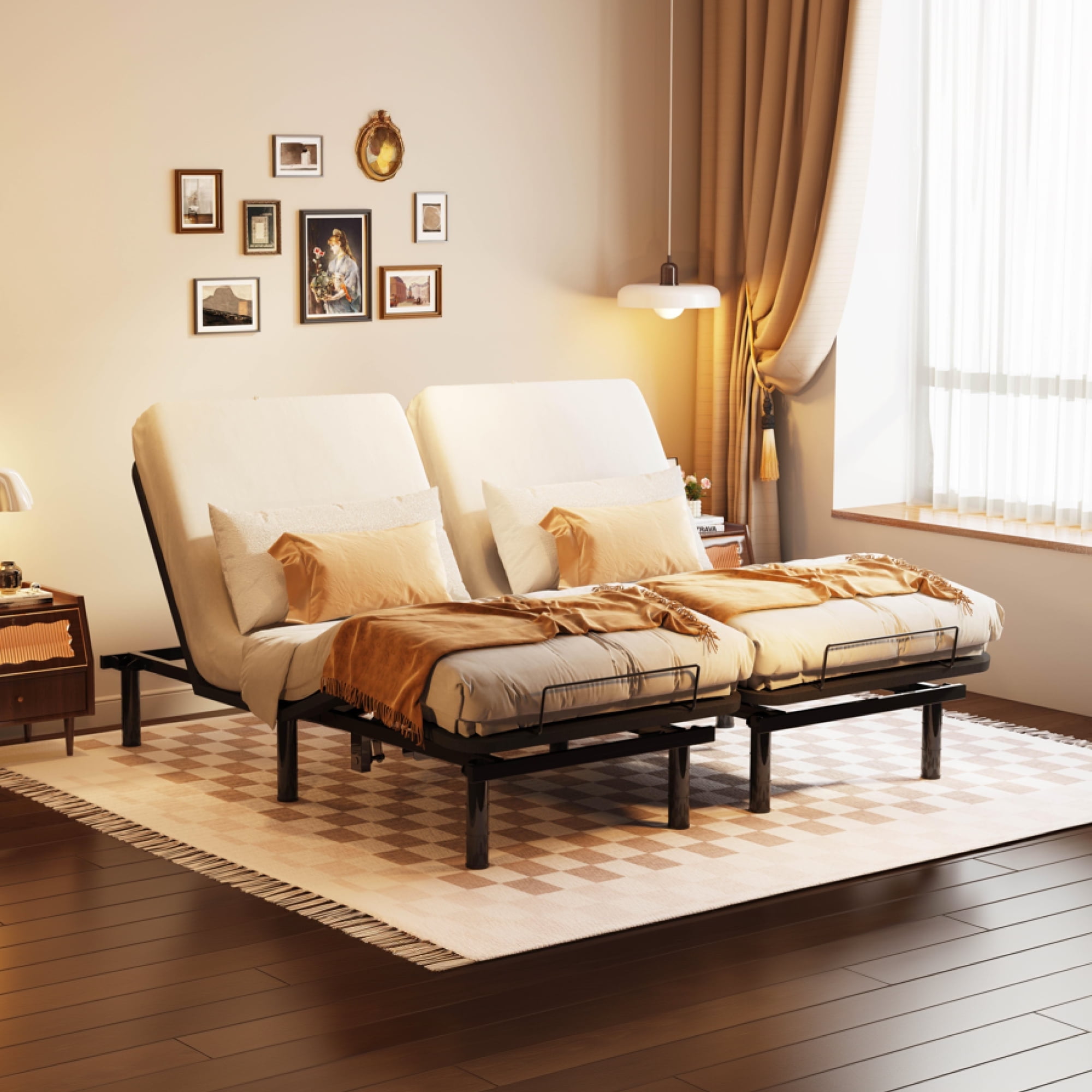 FunniHomi Split King Adjustable Bed Frame Base,Five-Piece Design,Easy ...