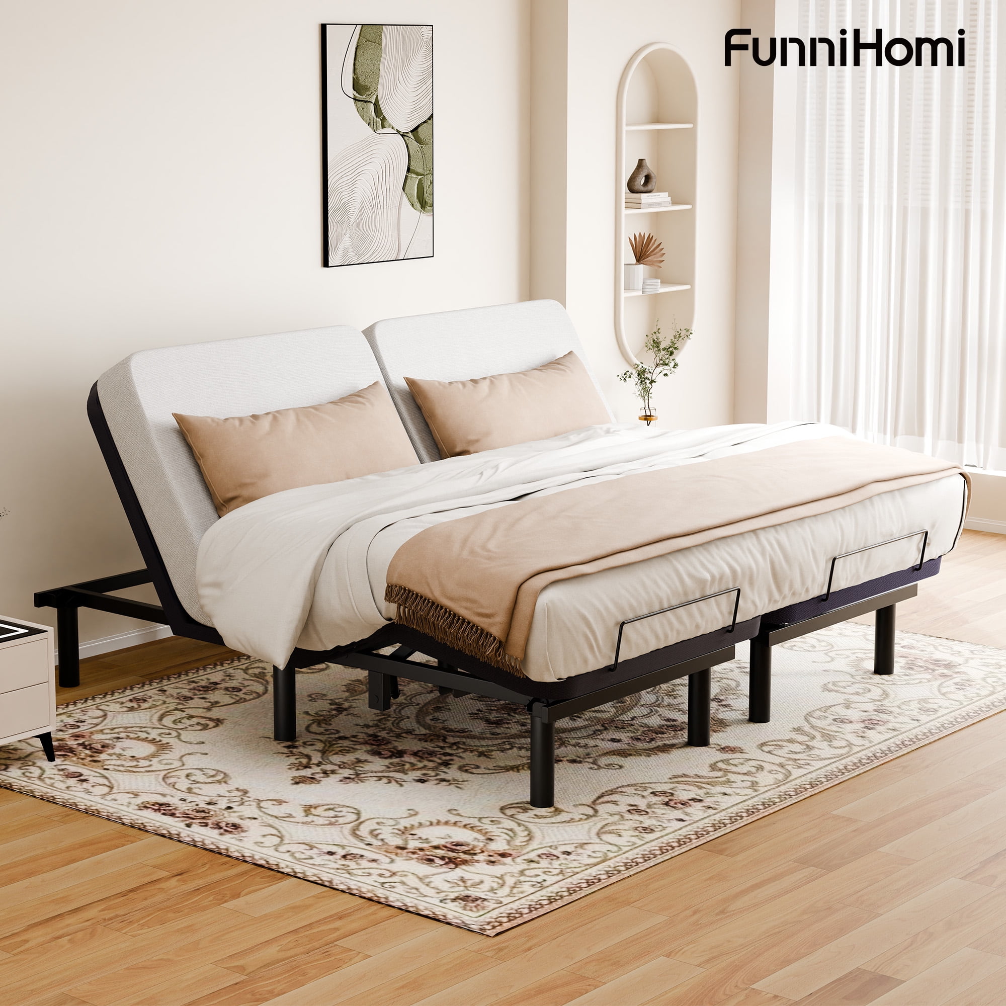 FunniHomi Split King Adjustable Bed Frame Base,Five-Piece Design,Easy ...