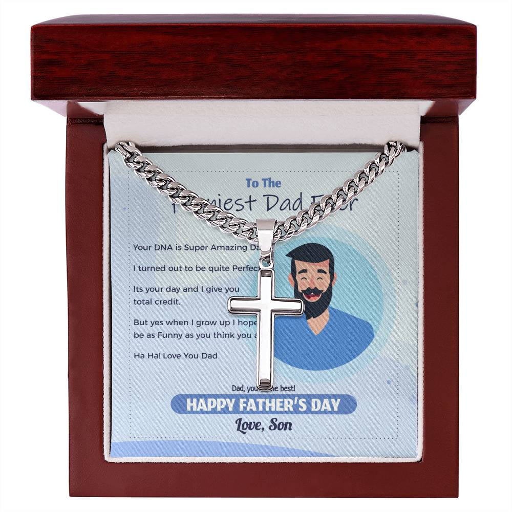 Funniest Dad Fathers Day Gift from Son with Message Box - Cuban Link ...