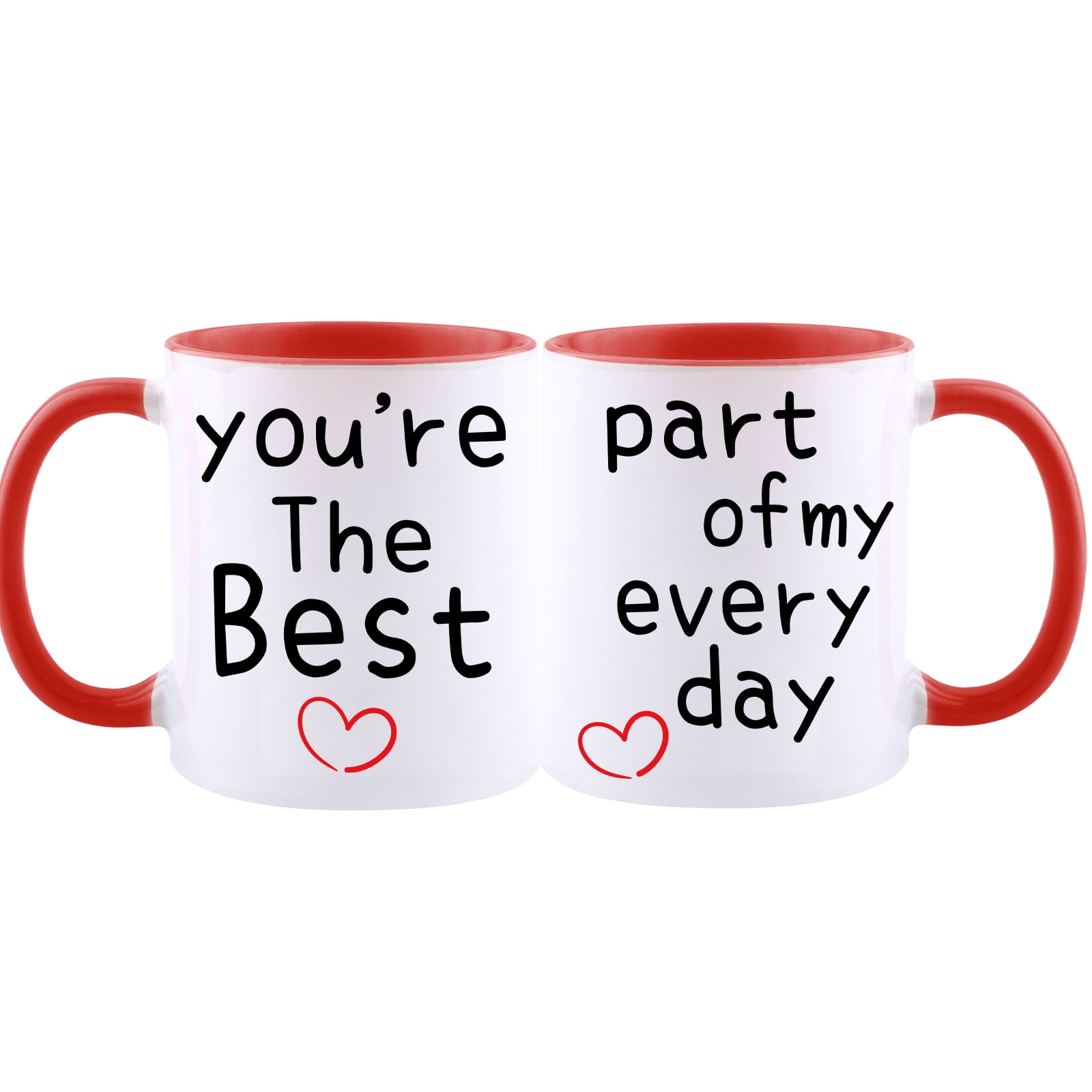 Funnil 2PCS Ceramic Coffee Mugs Couple Tea Cup for Boyfriend Girlfriend ...