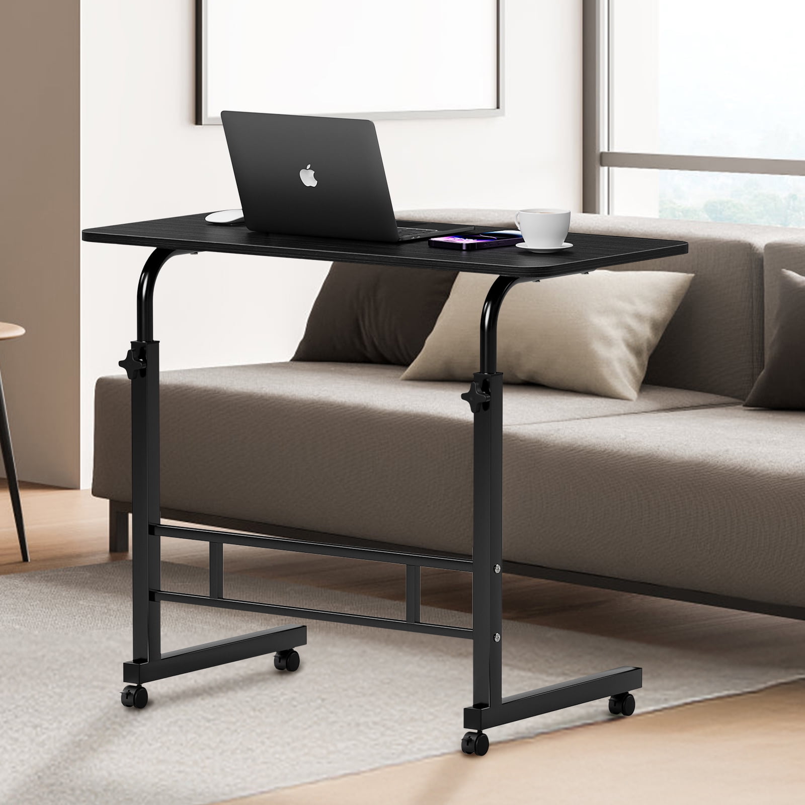 Funnil 31.5" L C-Shape Side Table Lap Desks with Wheels for Home ...
