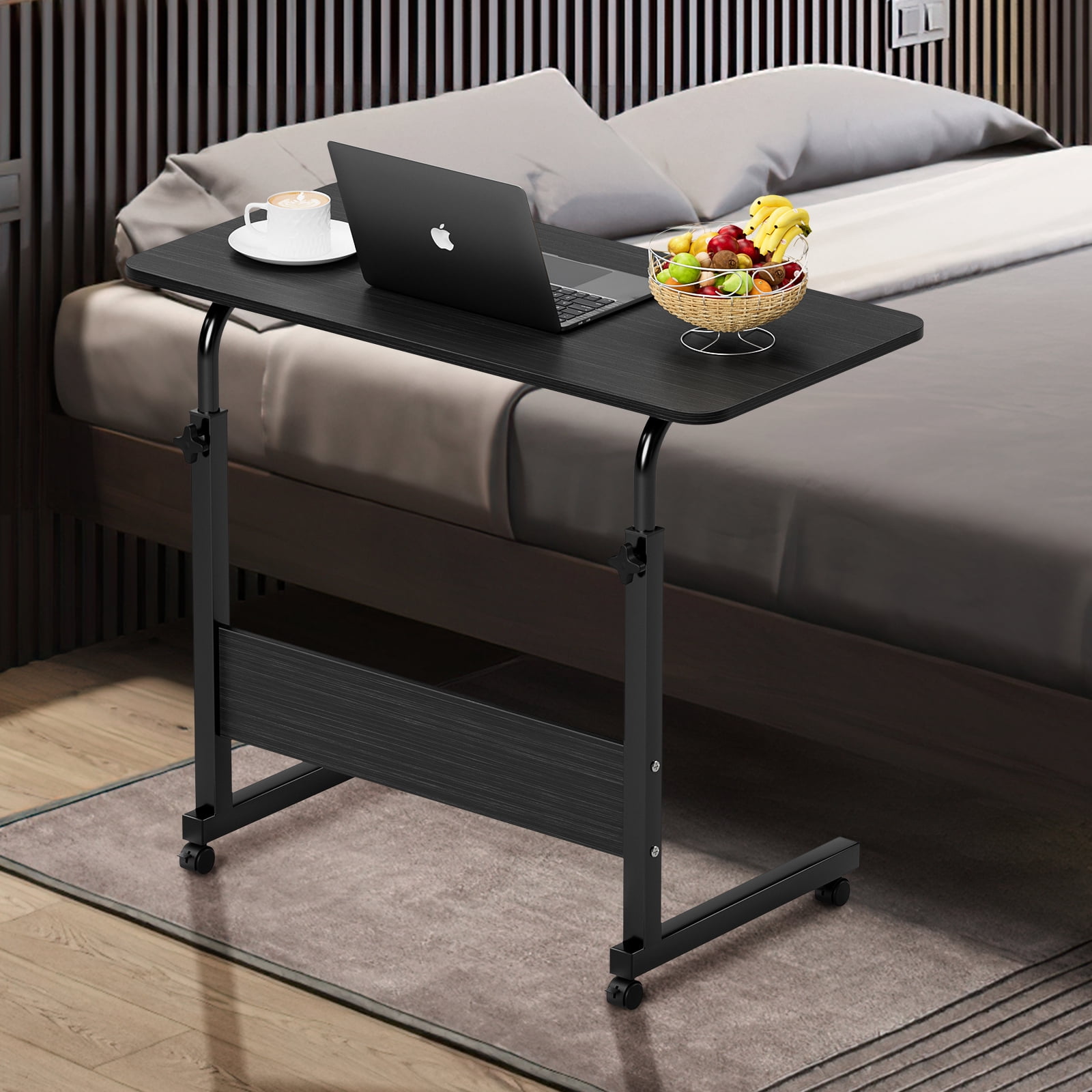 Funnil 31.5" L C-Shape Side Table Lap Desks with Wheels for Home ...