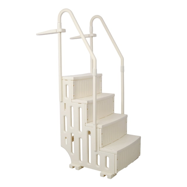 Funnil 4-Step Anti-Slip Pool Ladder with Handrails, Heavy Duty Safety ...