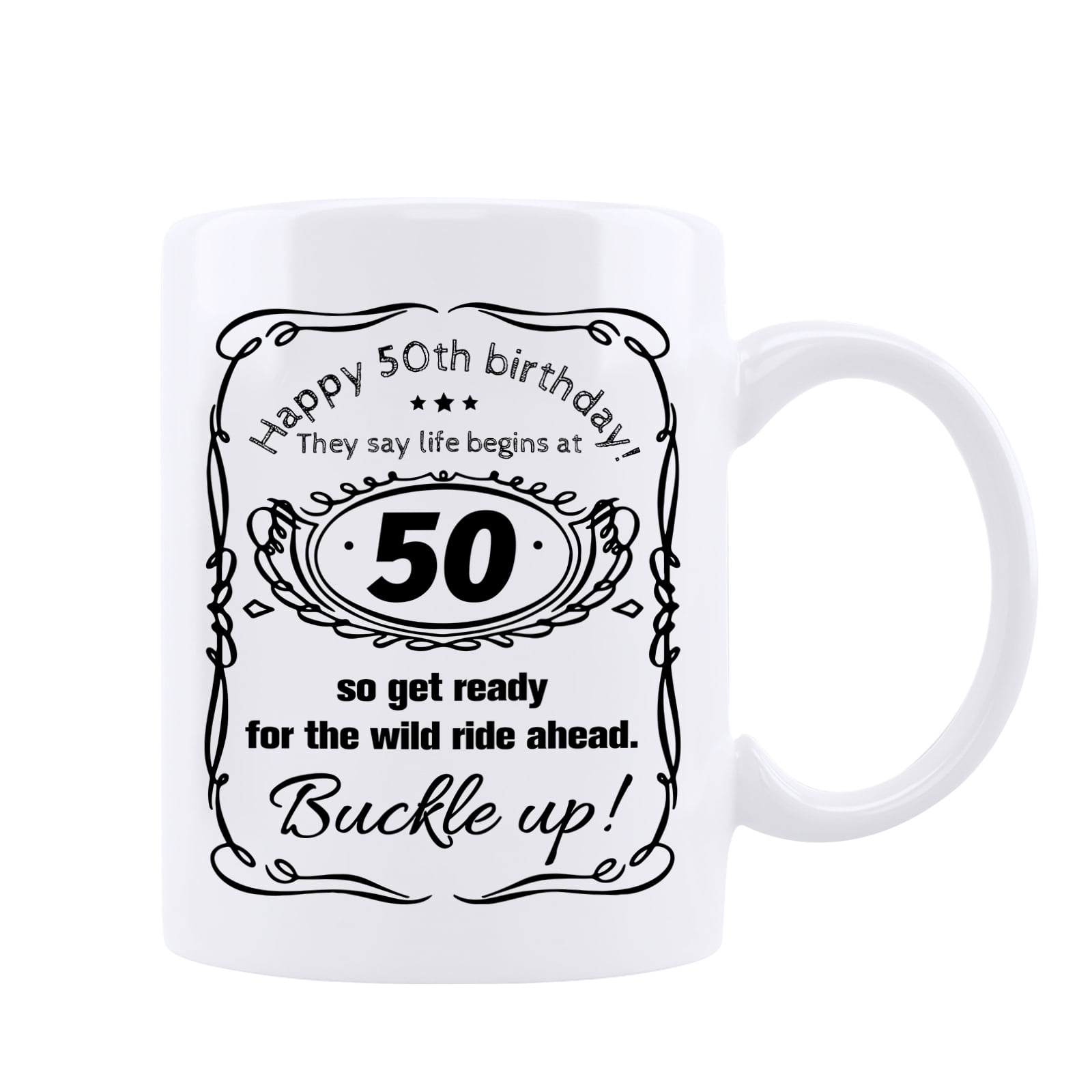 Funnil 50th Birthday Mug Turning 50 Ceramic Coffee Cup 50 Years Bday ...