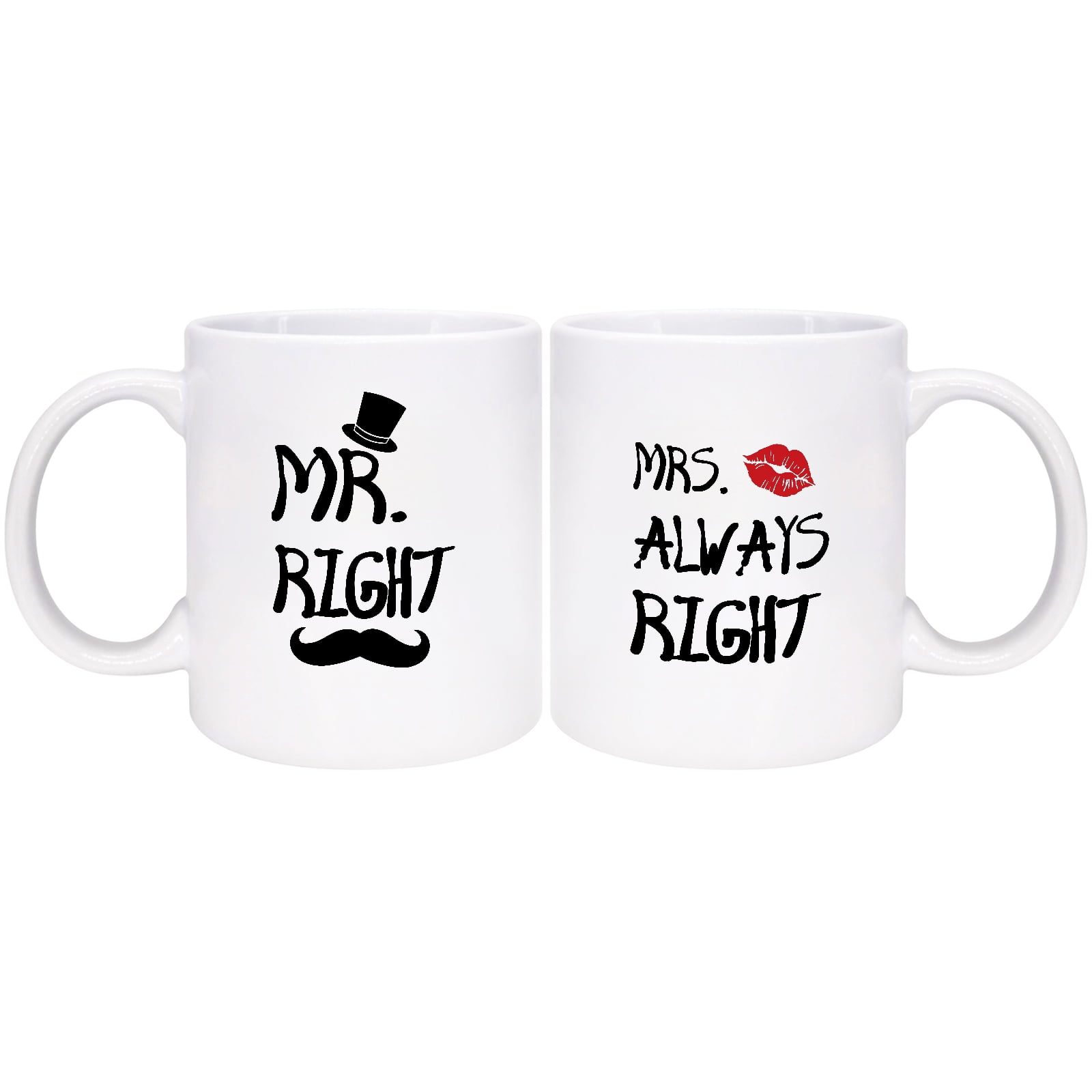 Funnil Mr Right Mrs Always Right Coffee Mugs Wedding Gifts Sets for ...