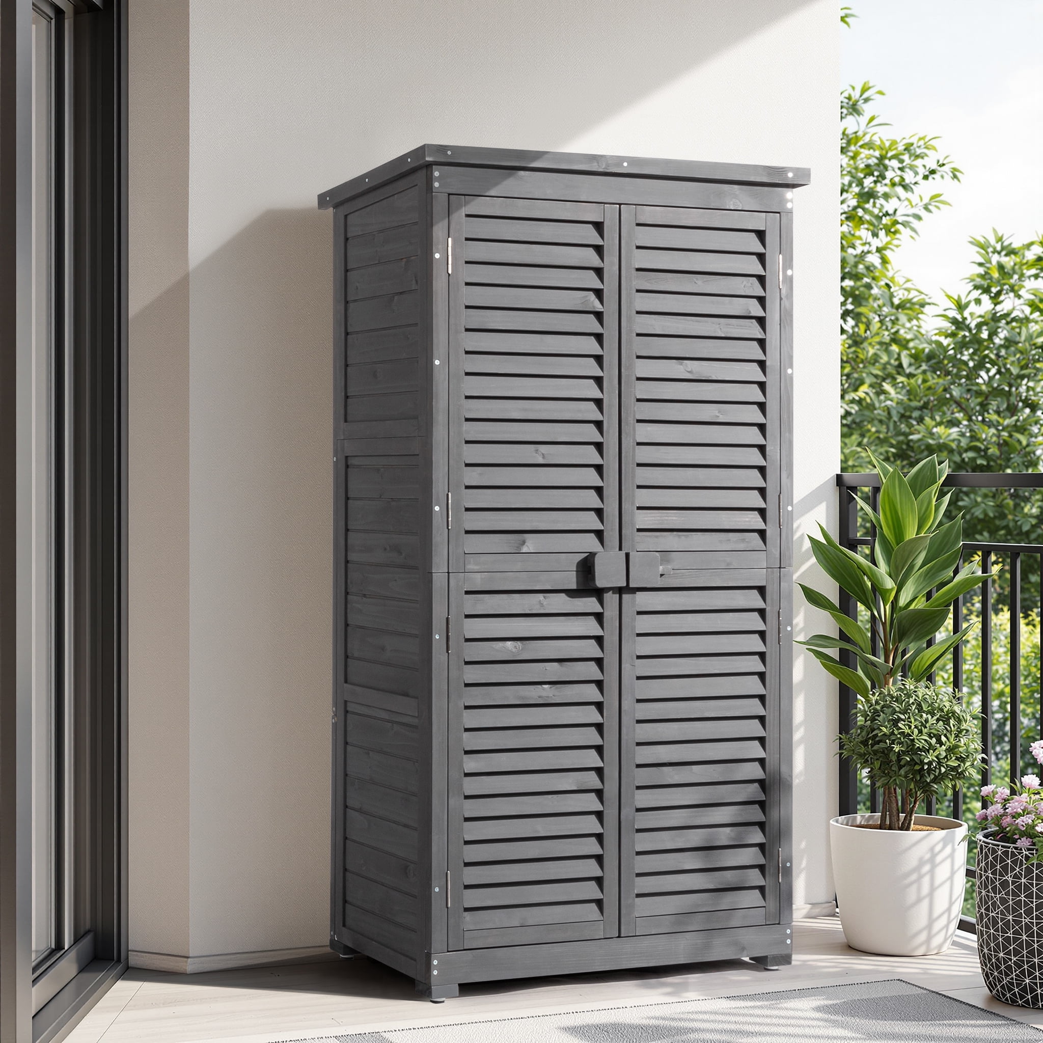 Funnil Outdoor Waterproof Storage Cabinet, 63 inch Weather-Resistant ...