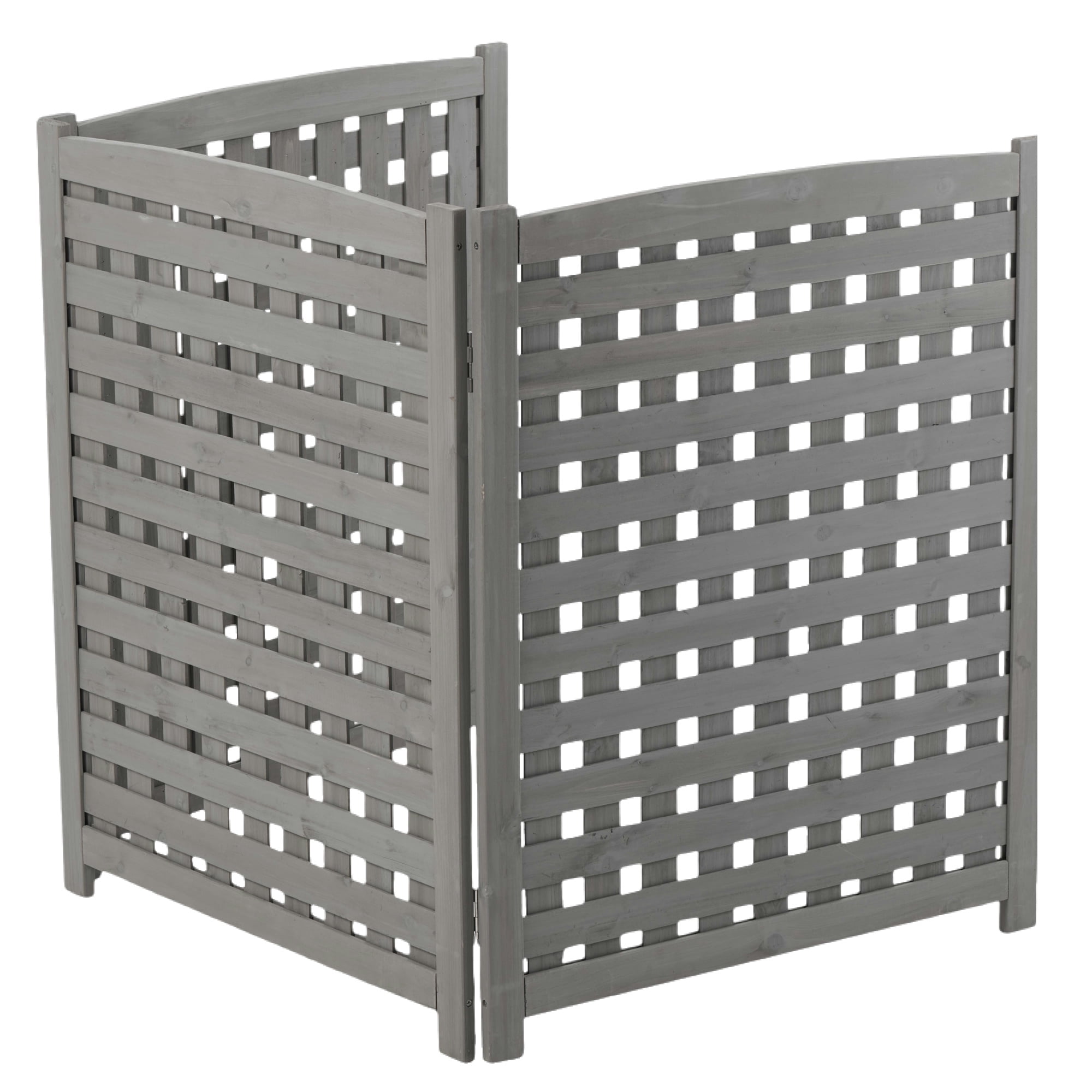 Funnil Wood Outdoor Air Conditioner Fence Screen 32" W x 38" H, 3 Panel ...