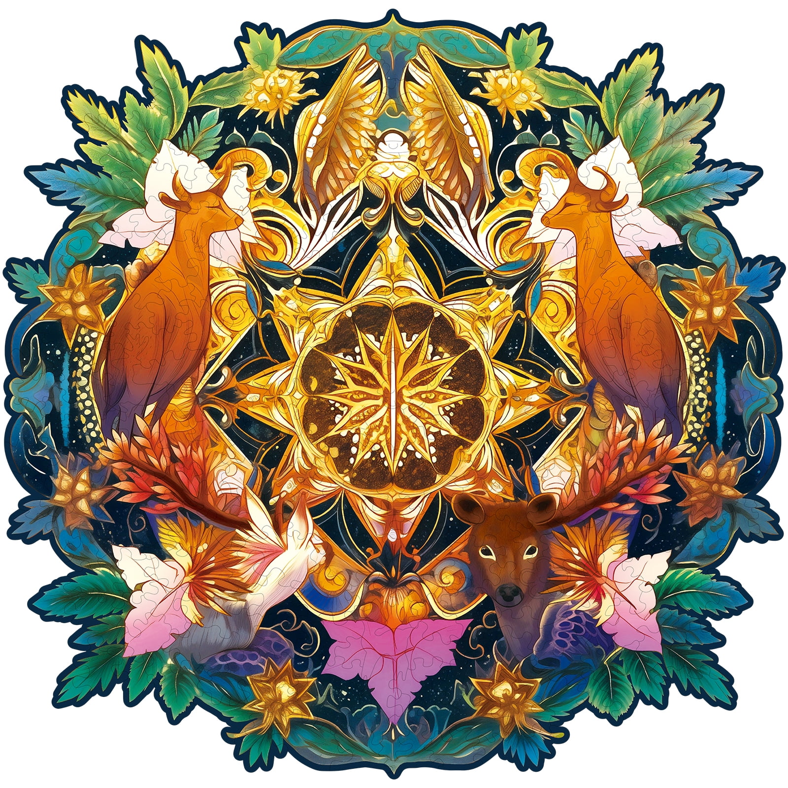 Funnil Wooden Puzzle for Adults, The Deer Family Wooden Jigsaw Puzzles ...