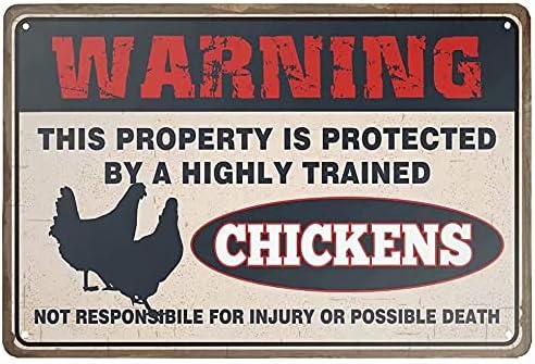 Funning Warning Metal Tin Sign,This Property is Protected by A Highly ...