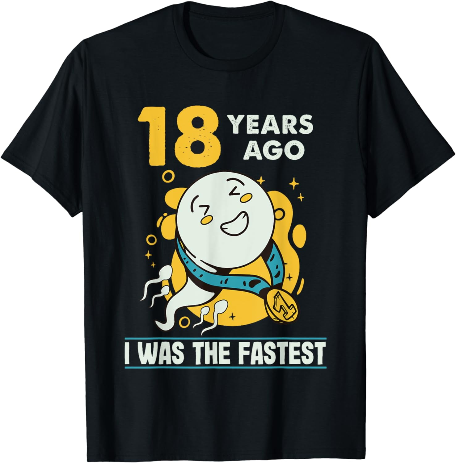 Funny 18th Birthday Men Humor 18 Years Ago I Was The Fastest T-Shirt ...