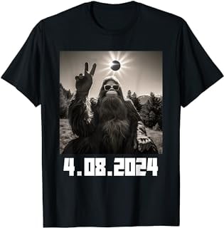 Funny 2024 Solar Eclipse Bigfoot Selfie Meme T-Shirt - Walmart.com