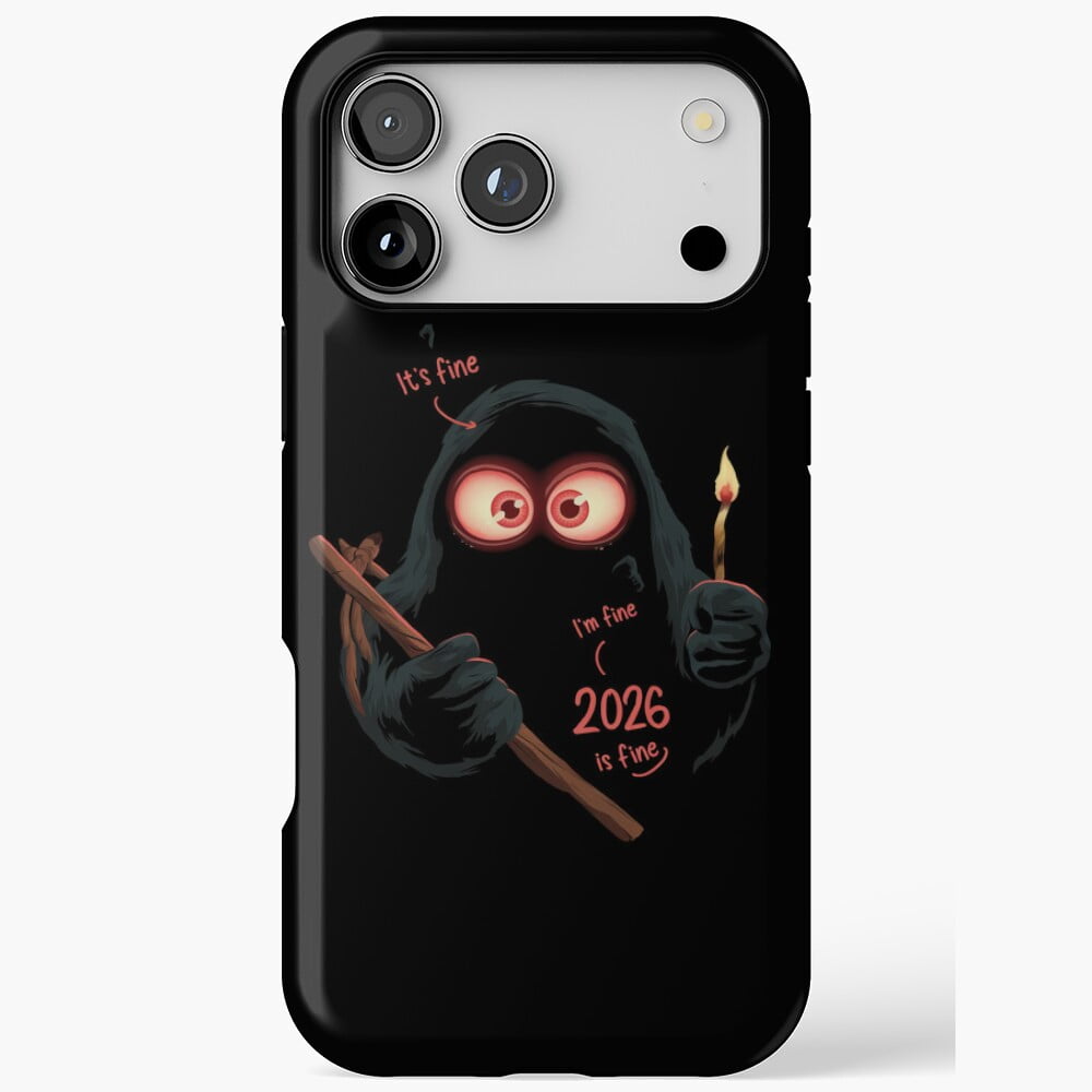 Funny 2026 Its Fine Fire Meme Humor iPhone Case 17 through 11 Pro Max ...