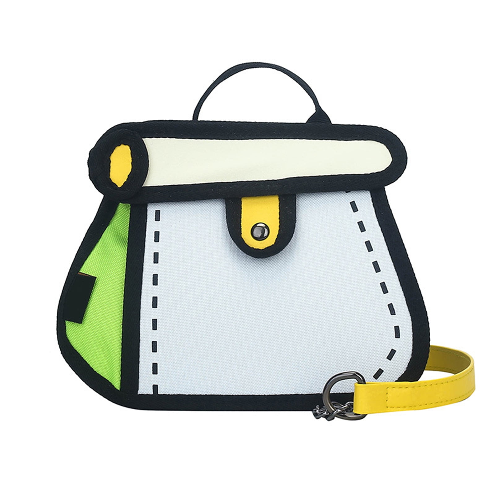 Funny 2D Drawing Handbag Cartoon Shoulder Bag with Chain Strap Casual ...