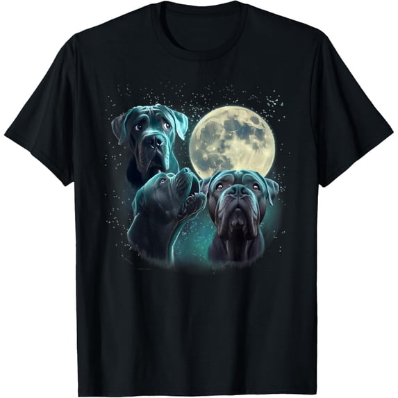Funny 3 Dog Moon Blue Cane Corso, Natural Ears, Weird Meme T-Shirt ...
