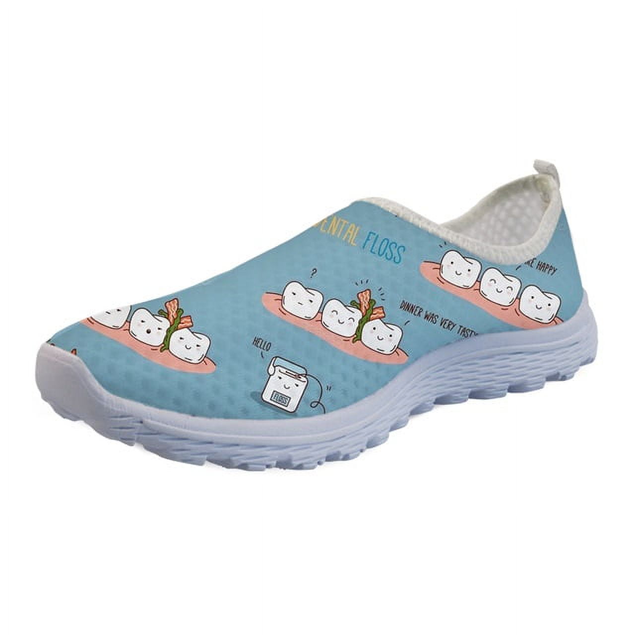 Funny 3D Cartoon Dental Teeth Pattern Women Summer Dentist Sneakers ...