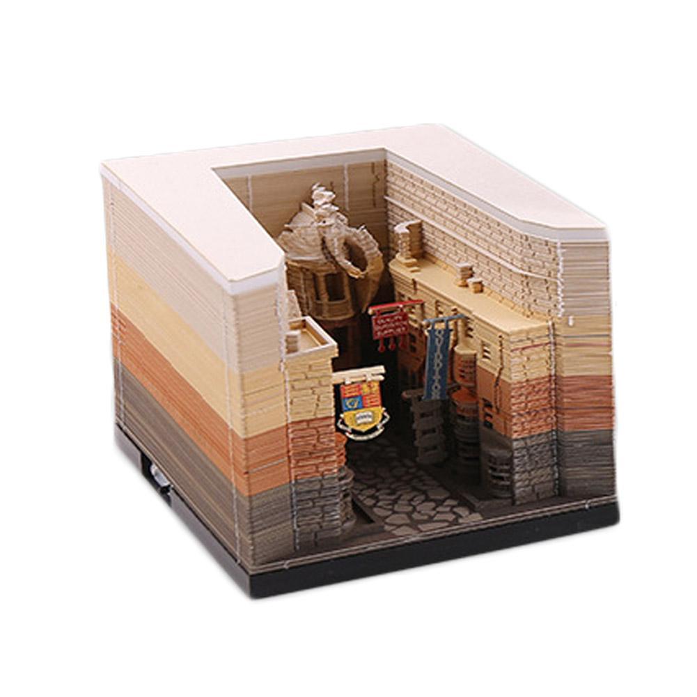 Funny 3D Memo Pads with Lights, Art Building Block Note Paper Diagon ...