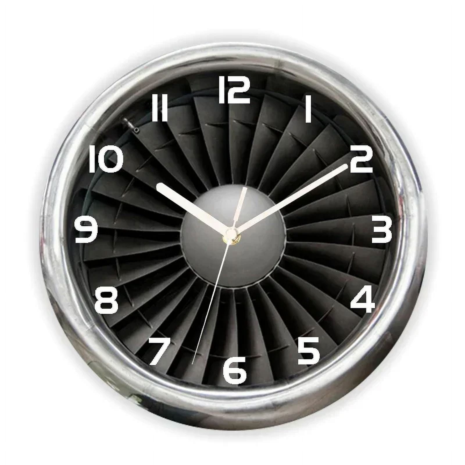 Funny 3D Modern Jet Turbine Engine Cowling Air Plane Large Wall Clock ...