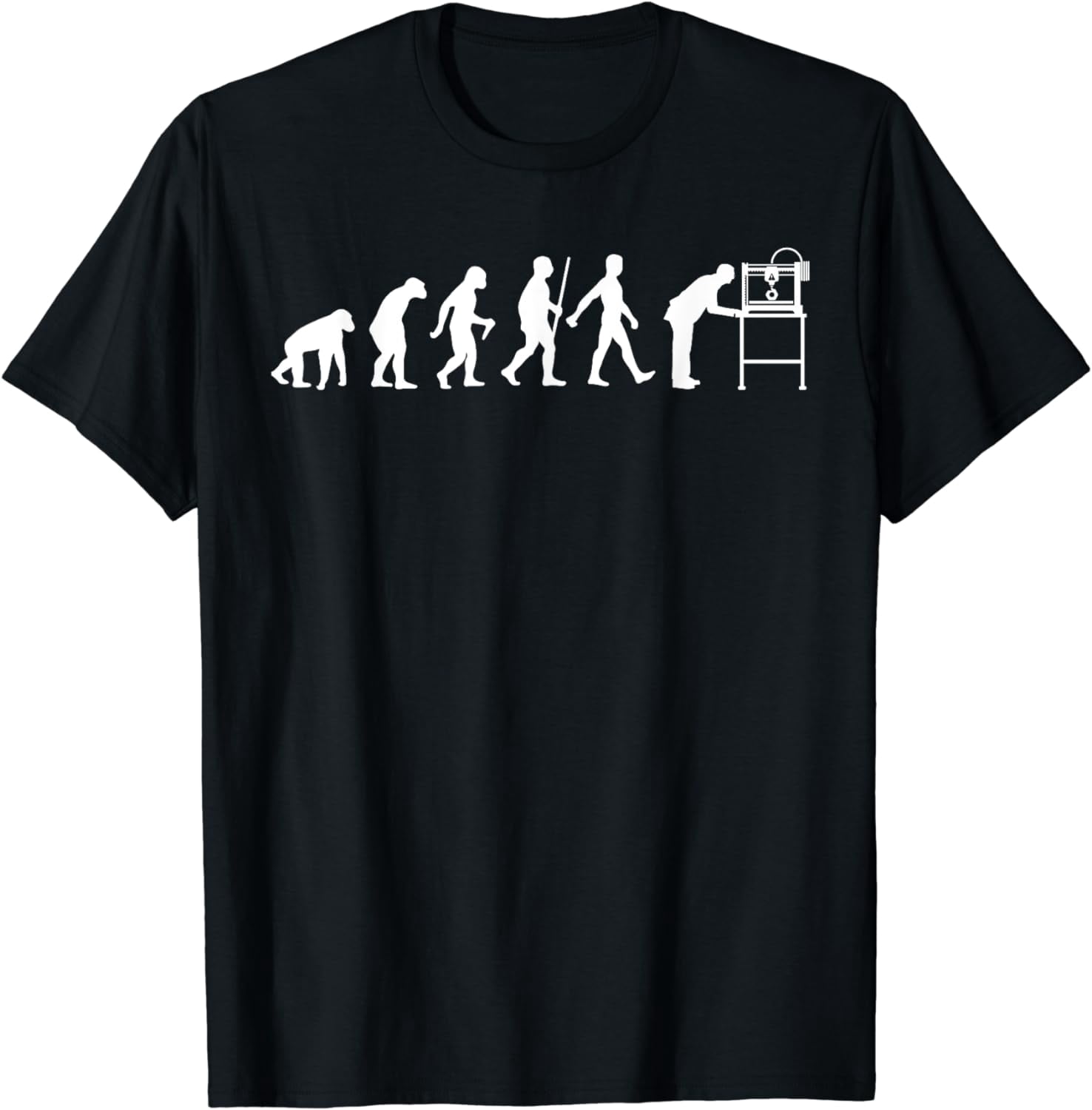 Funny 3D Printer Designs Men Women 3D Printing Evolution T-Shirt ...