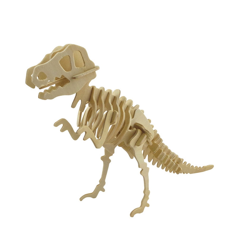 Funny 3D Simulation Dinosaur Skeleton Puzzle DIY Wooden Educational Toy ...