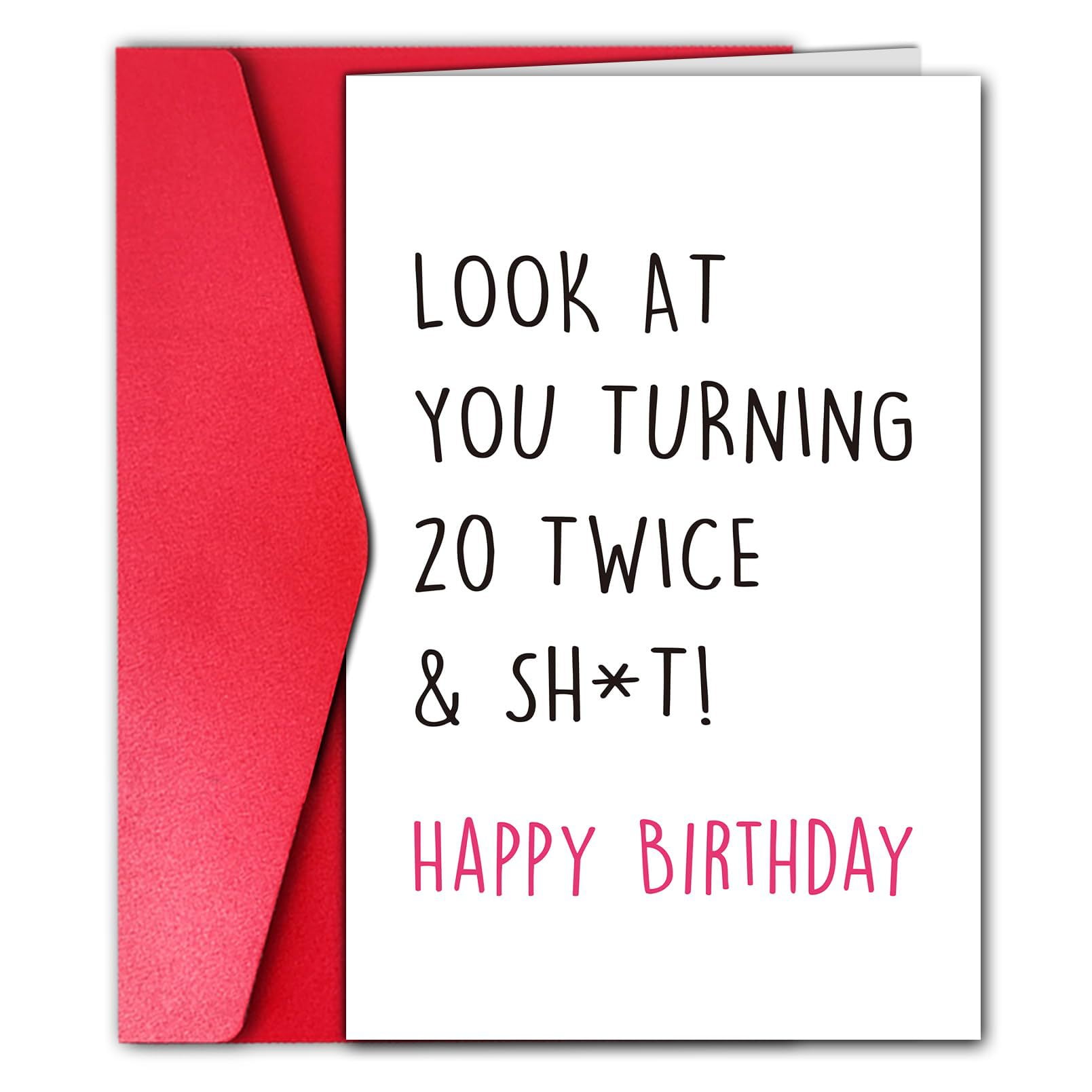 Funny 40th Birthday Card – “Turning 20 Twice” Humorous Design ...