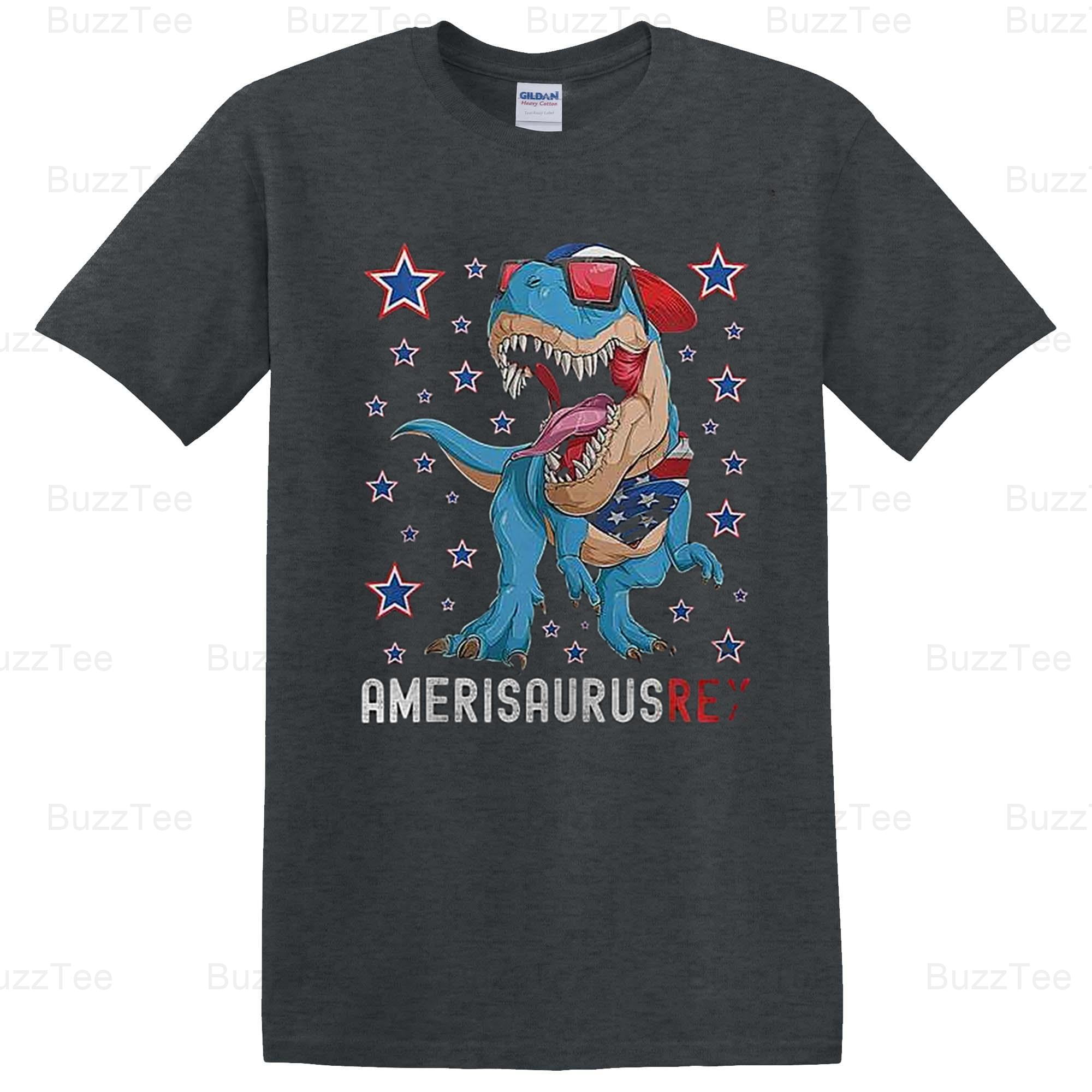 Funny 4th July Amerisaurus Rex T-Rex Dinosaur USA Graphic Art T-Shirt ...
