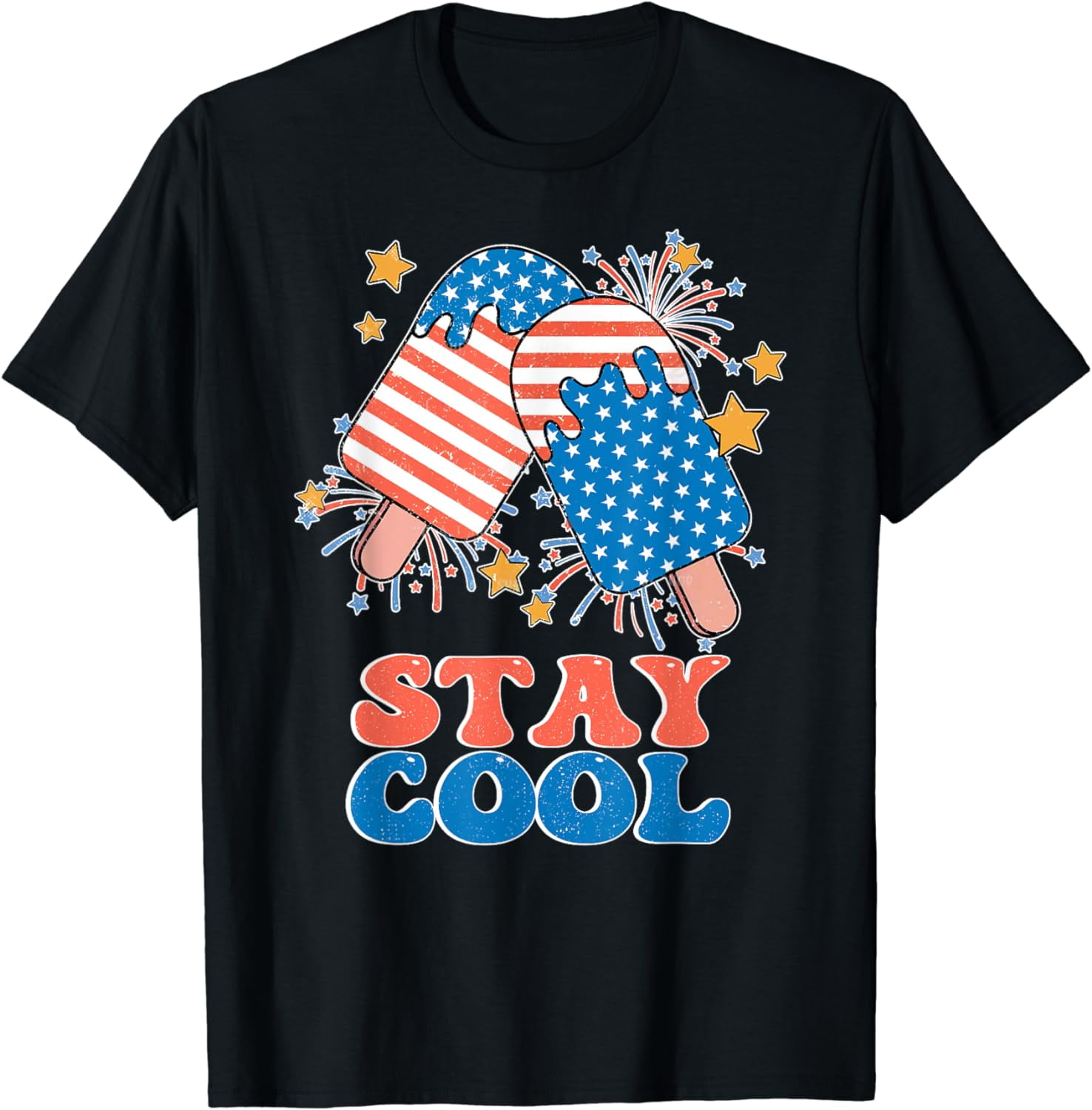 Funny 4th Of July Popsicle Shirt Stay Cool Ice Cream T-Shirt - Walmart.com