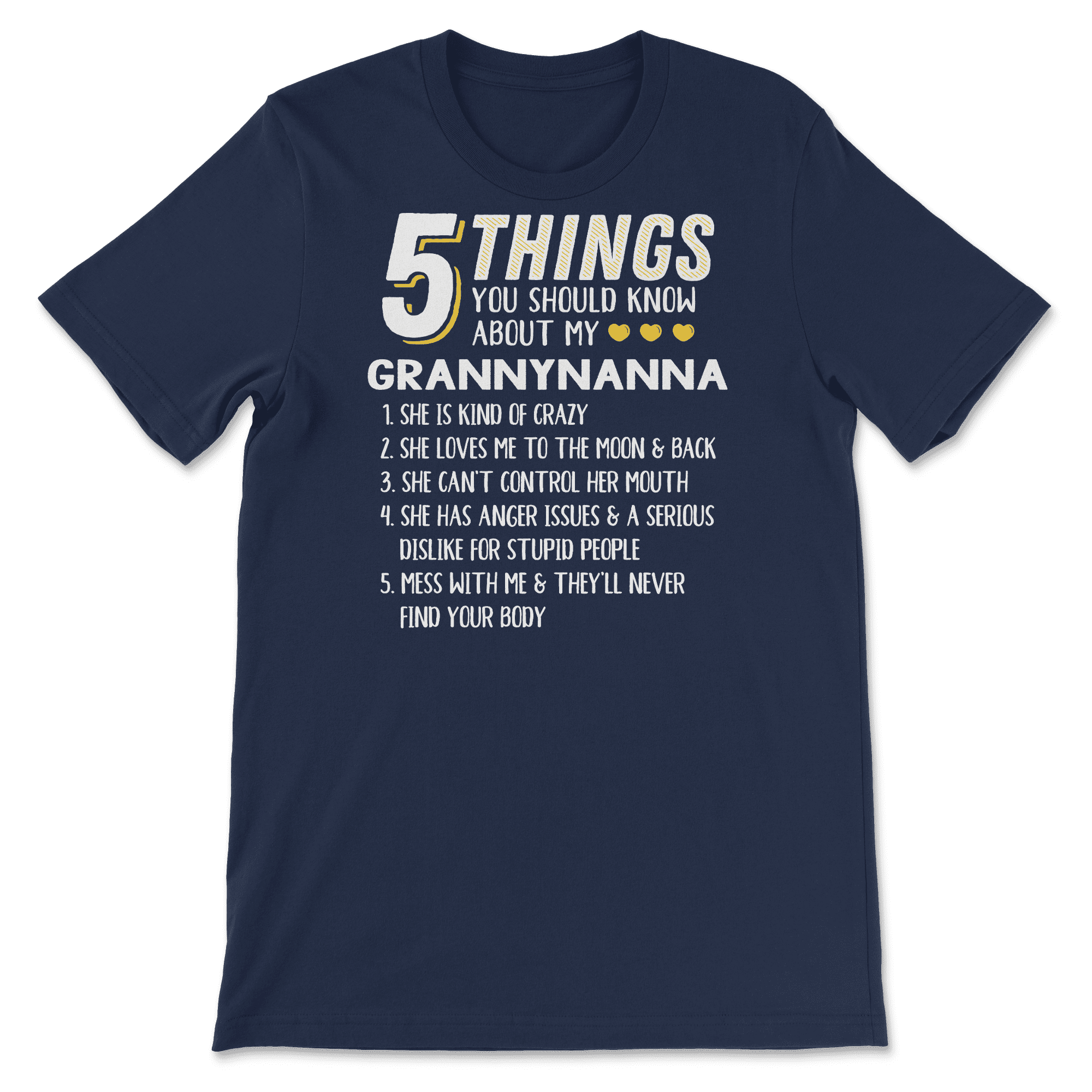 Funny 5 Things Grandma Grannynanna Gift Idea - Walmart.com
