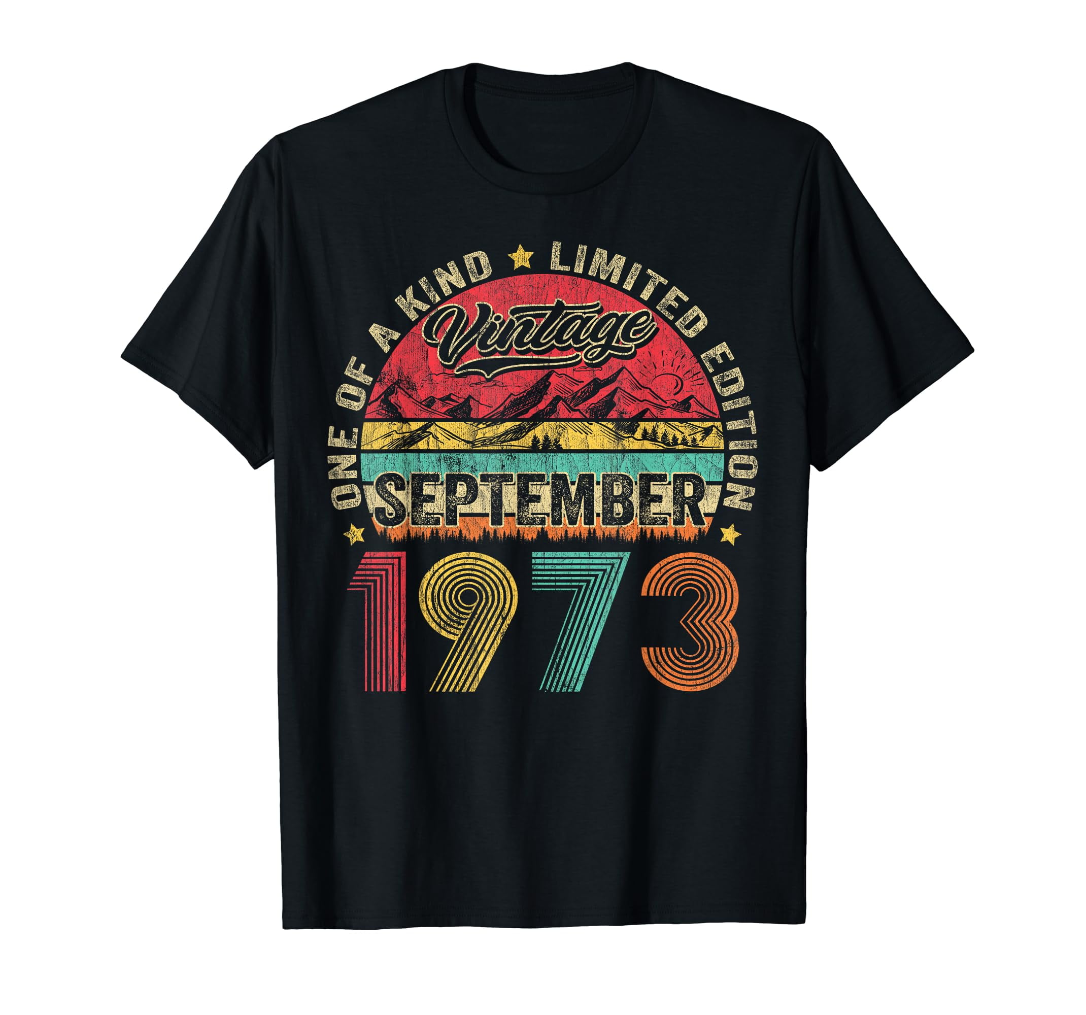 Funny 50 Year Old September 1973 Vintage Retro 50th Birthday T-Shirt ...
