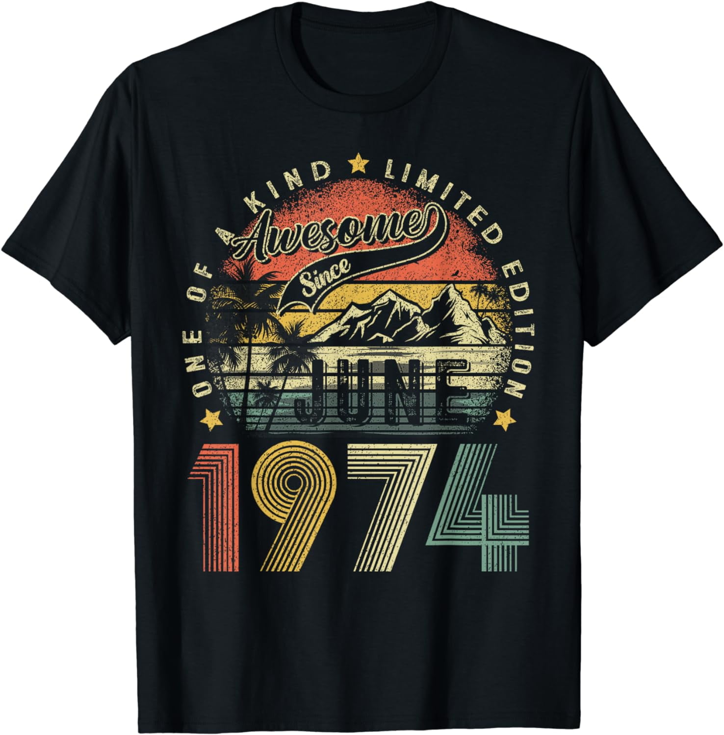 Funny 50 Years Old June 1974 Vintage 50th Birthday Gifts Men T-Shirt ...