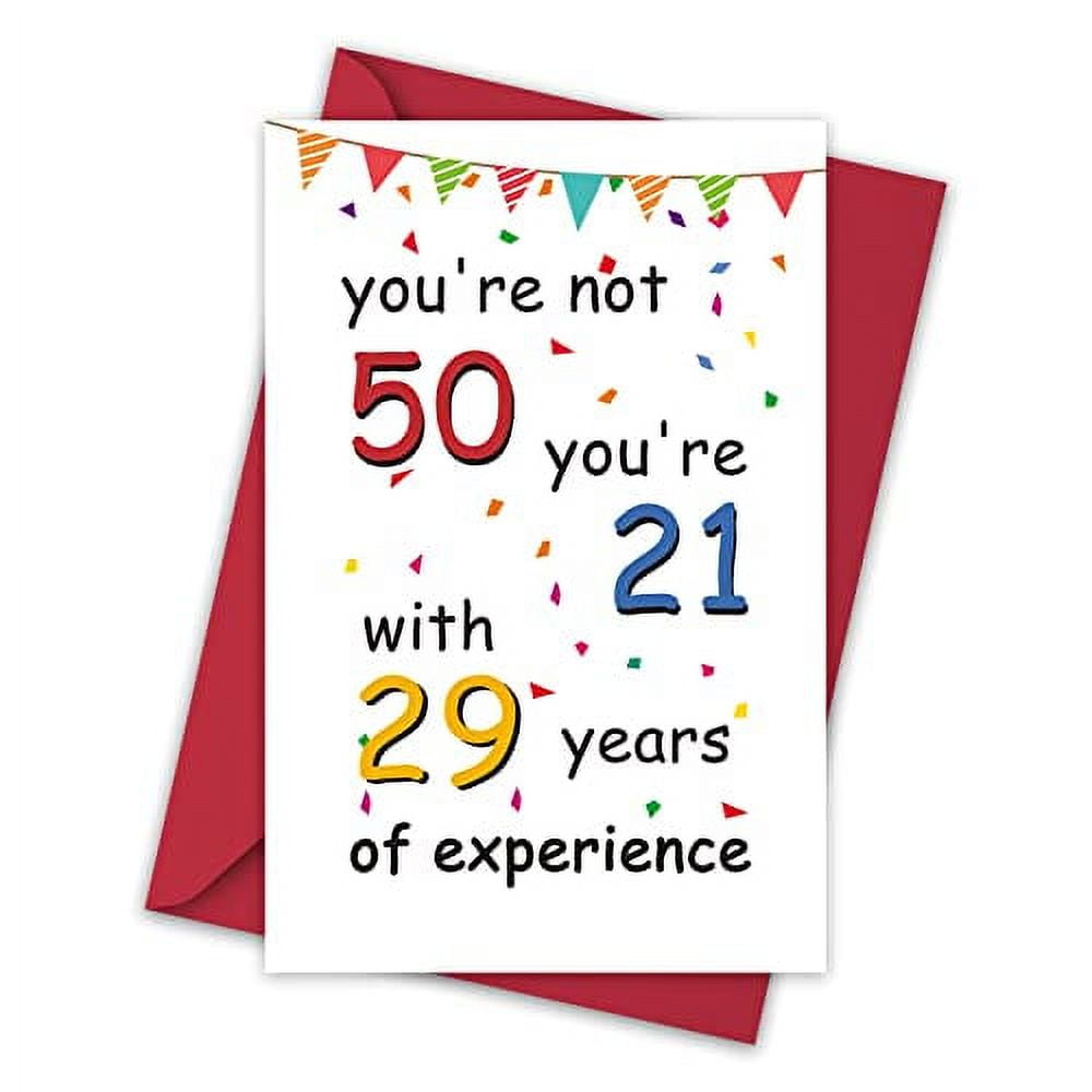 Funny 50th Birthday Card, Humorous 50 Years Old Bday Card, Unique 50th ...
