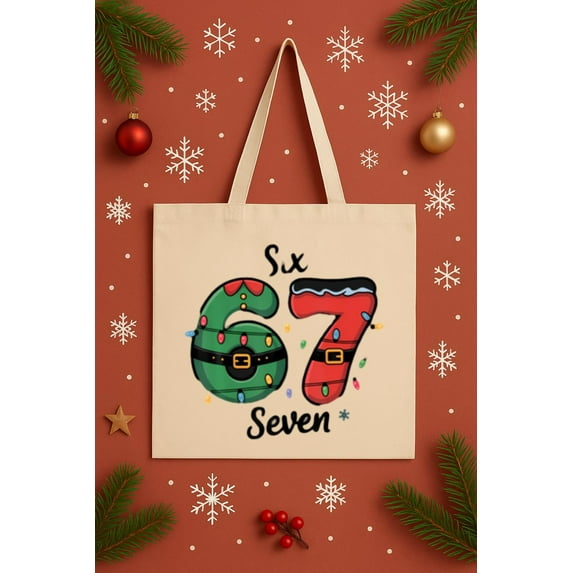 Funny 6 7 Christmas Elf Father Tote Bag Belt Viral Meme Holiday Trend ...