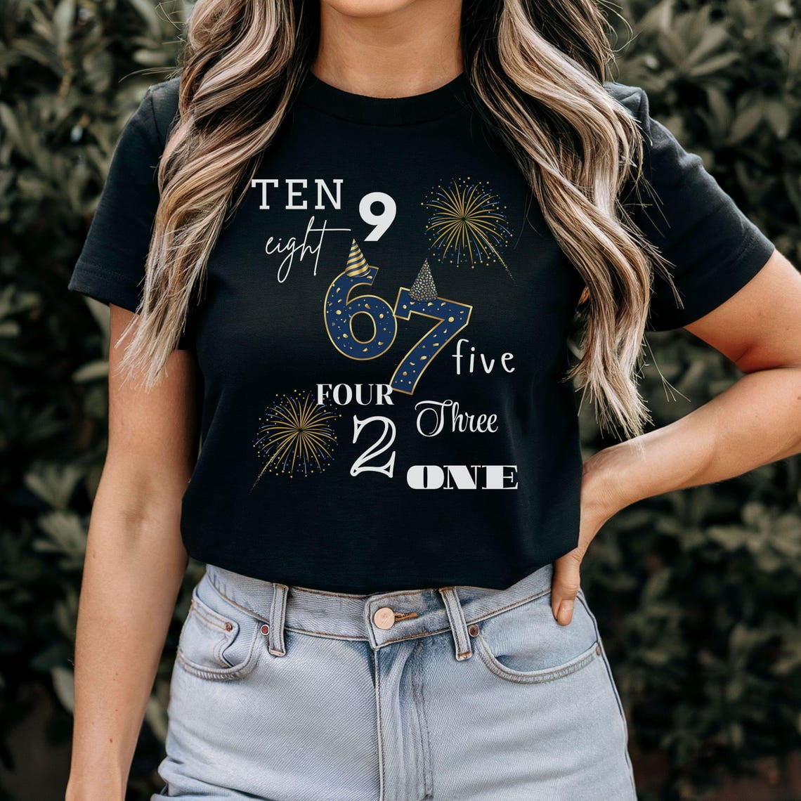 Funny 6 7 New Year Countdown Graphic T-Shirt – Number Meme Tee ...