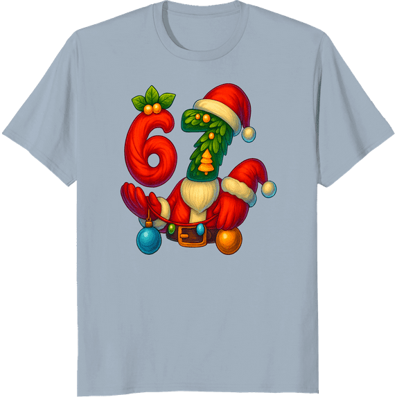 Funny 6-7 Santa 67 six Seven Meme Christmas Holiday Family T-Shirt ...