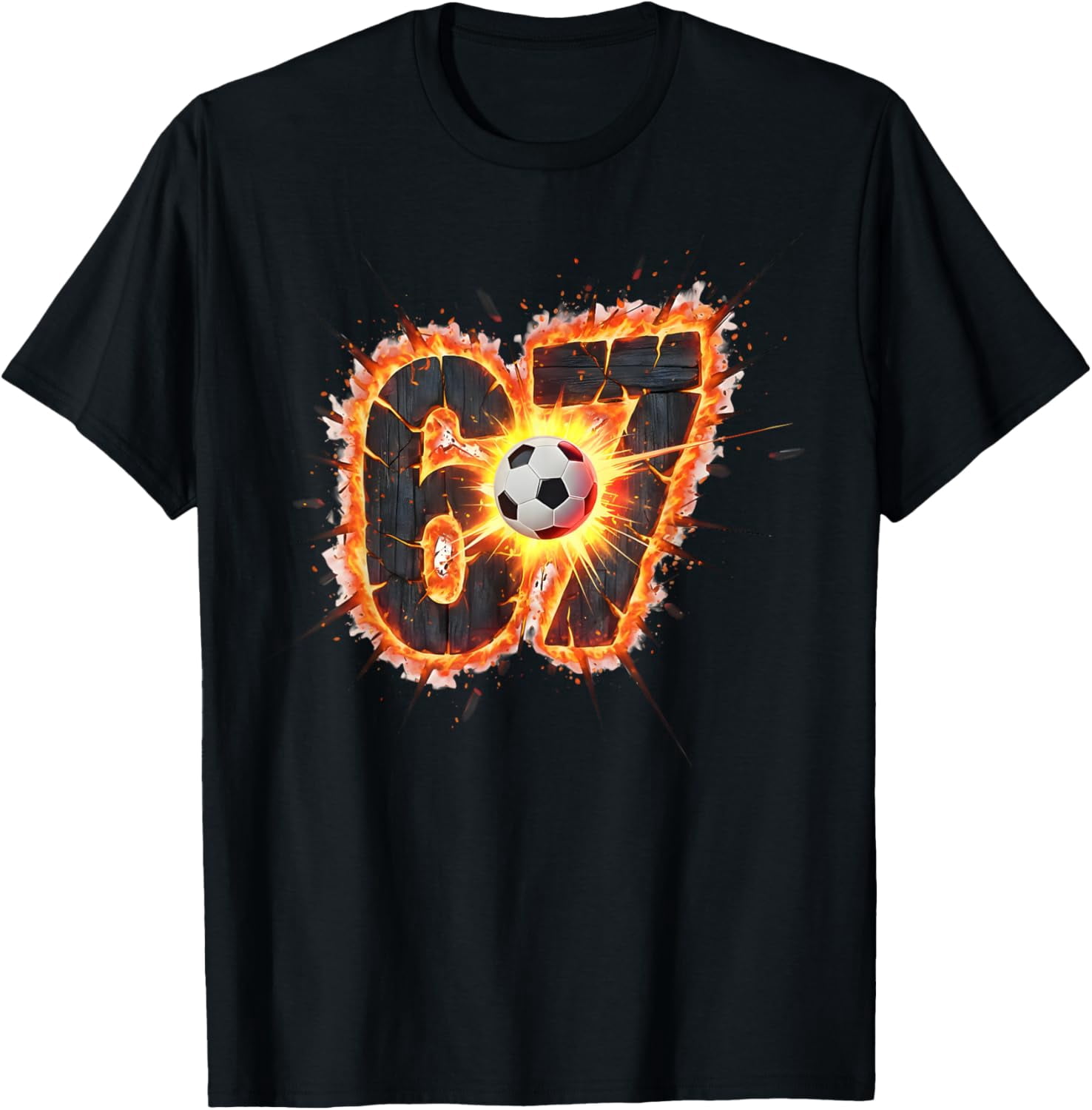 Funny 6 7 Six Seven 67 Soccer Meme T-Shirt- American fashion hot ...