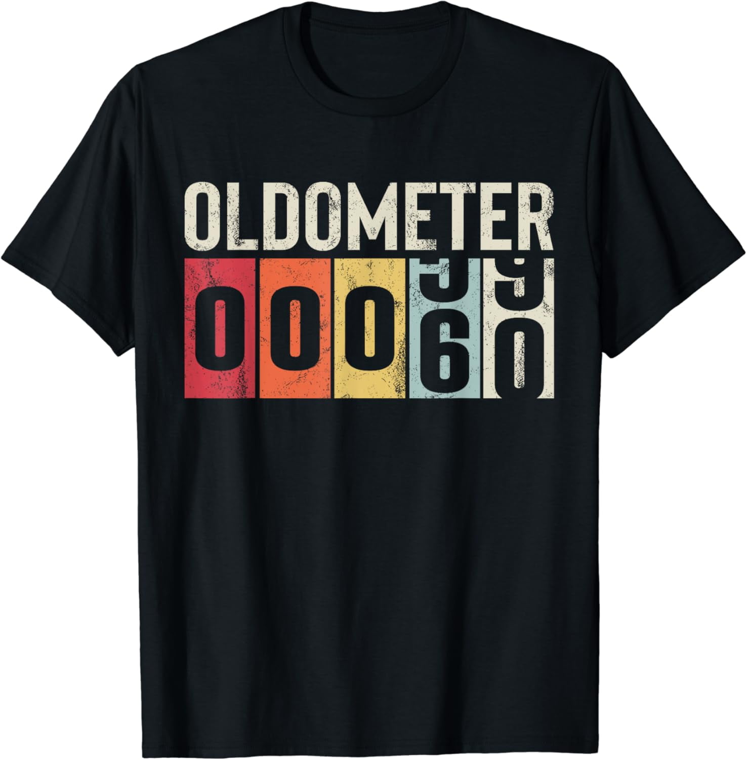 Funny 60 Years Old Oldometer Vintage 60th Birthday Odometer T-Shirt ...