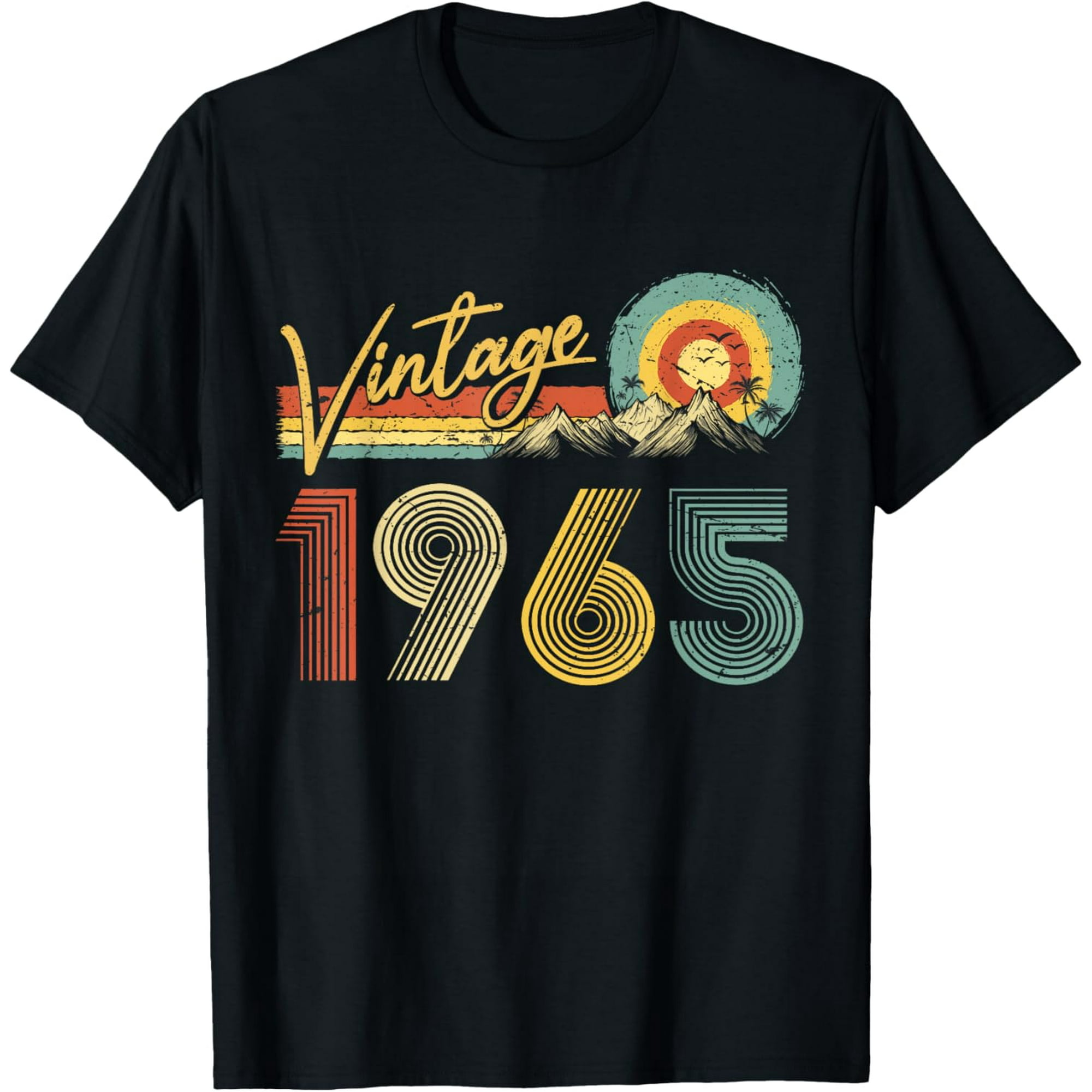 Funny 60th Birthday Graphic T-Shirt Vintage 1965 Print Tee for Men ...