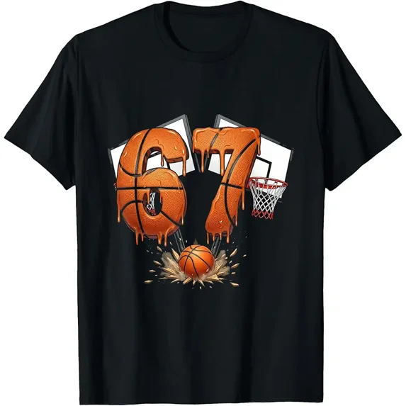 Funny 67 Basketball Drip Number 67 Basketball T-Shirt - Walmart.com
