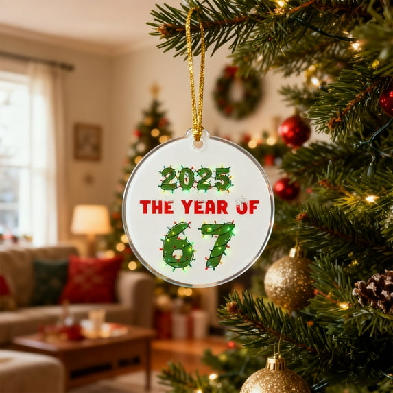 Funny 67 Christmas Ornament for Xmas Tree 2026 - Popular Six Seven Meme ...