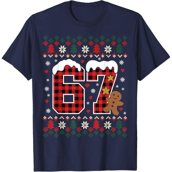 Funny 67 Christmas Pajamas Six Seven Meme Brainrot T-Shirt - Walmart.com