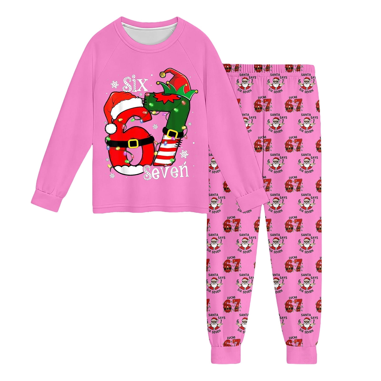 Funny 67 Cozy Print Pajama For Girls Two Piece Sleepwear Loungewear ...