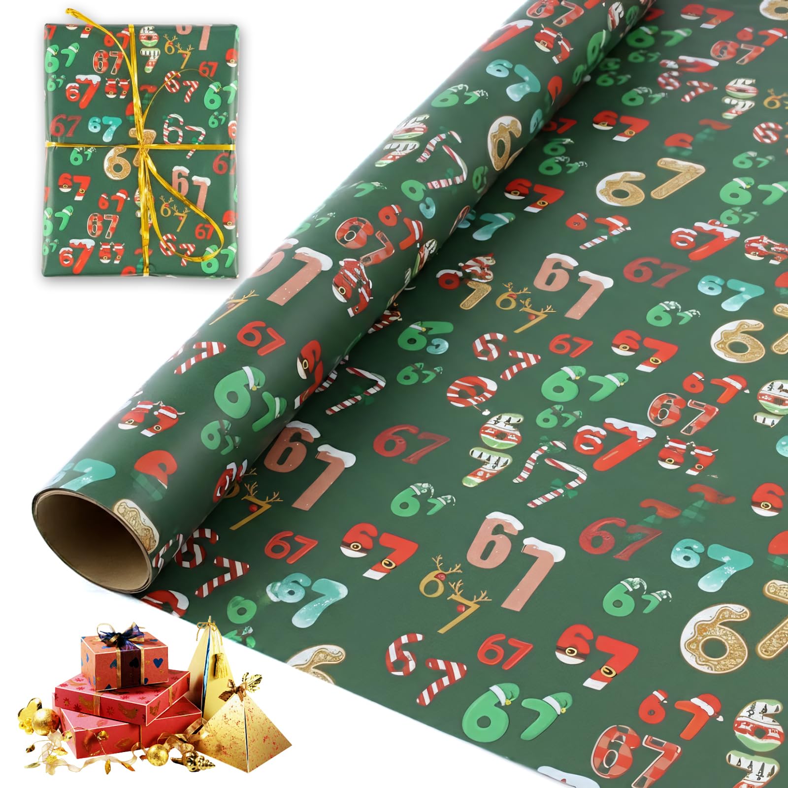 Funny 67 Edition Wrapping Paper Meme Gift Wrap for Christmas, Secret ...