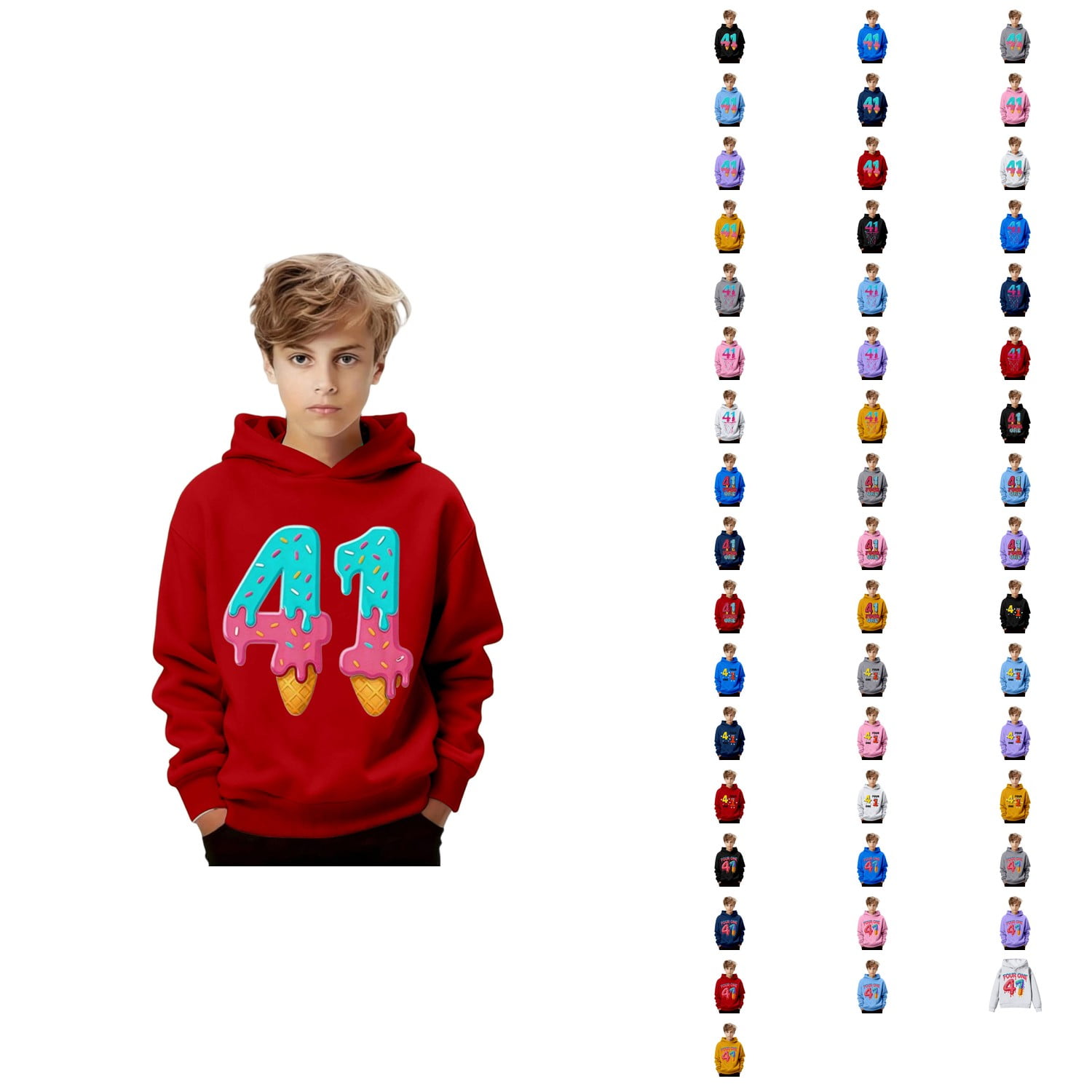 Funny 67 Ice Cream Drip Meme Hoodie for Kids – Boys & Girls Long Sleeve ...